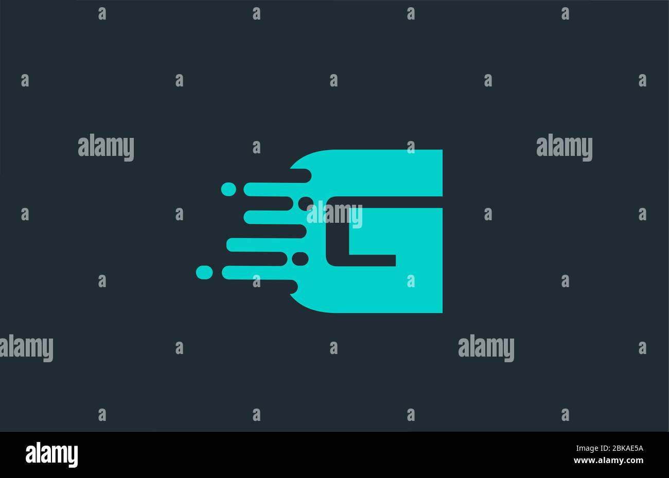 G blue alphabet letter logo icon with line design for business and ...