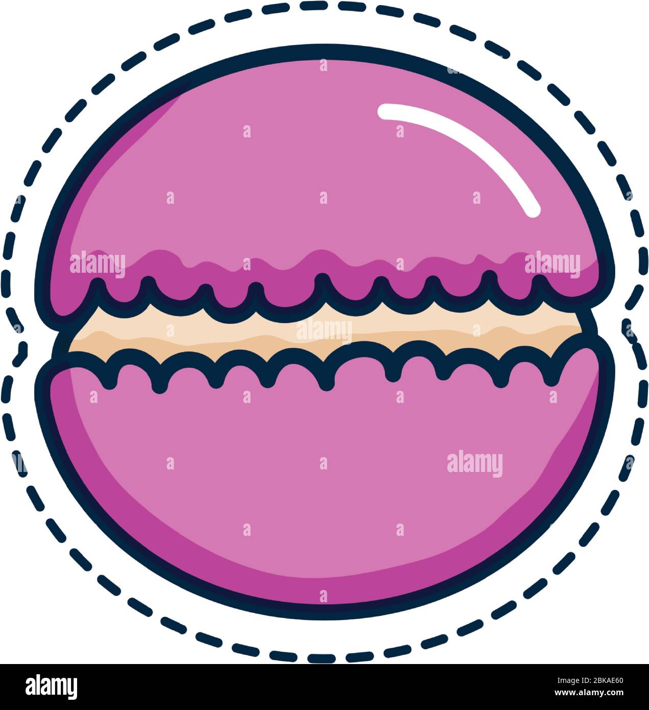patches concept, sweet macaron icon over white background, line color ...