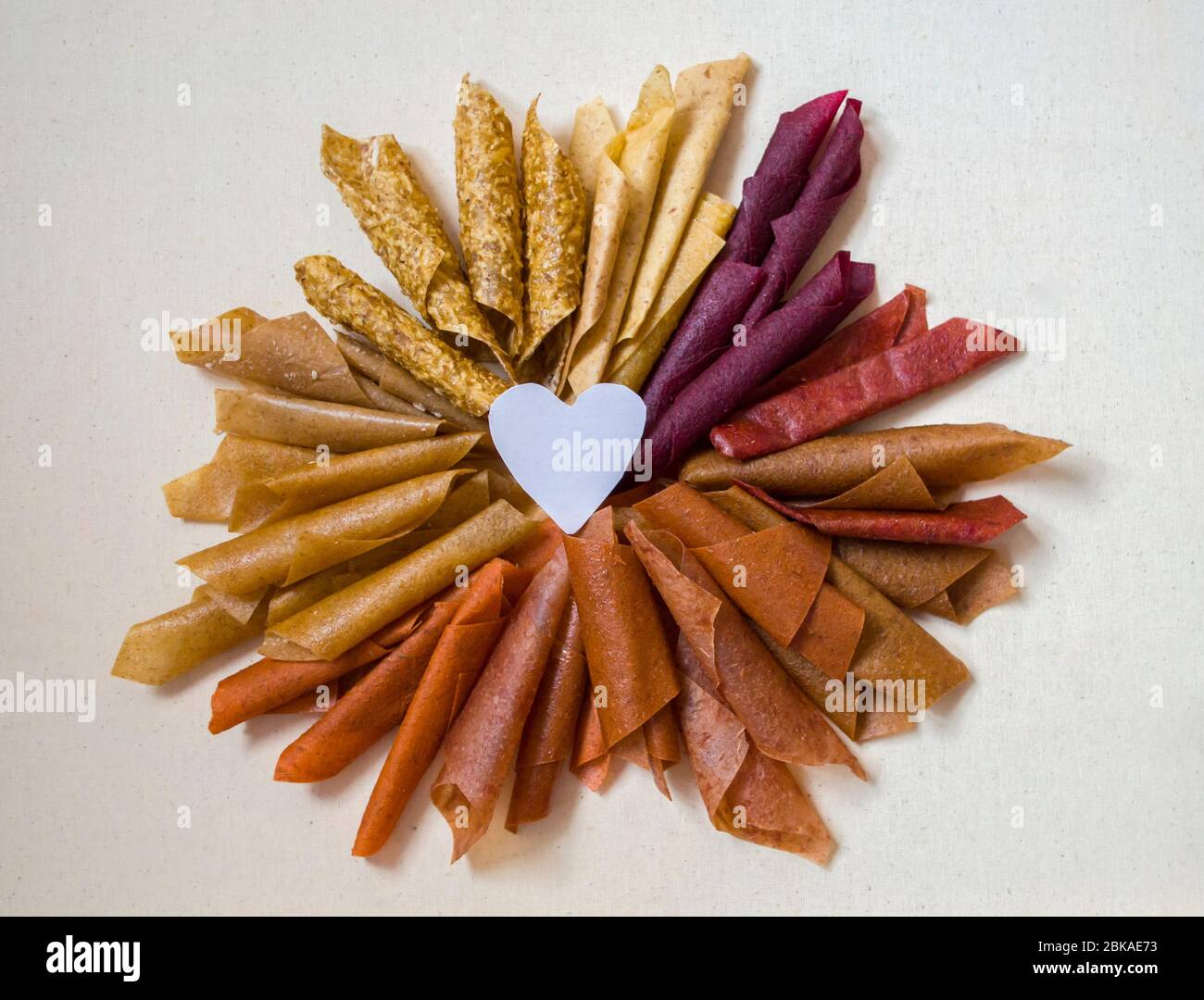 Sweet pure fruit pastille. Natural sweets from dried berries and fruits ...