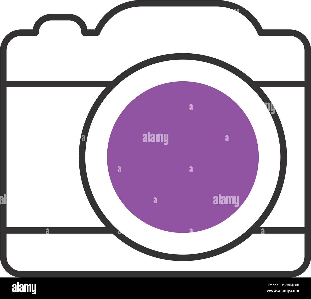 camera icon over white background, half line half color style, vector ...