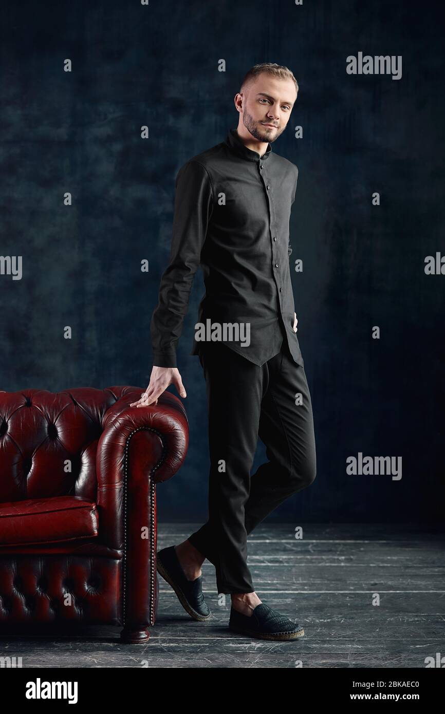 Male teenager, modern businessman in casual clothes, a new wave in ...