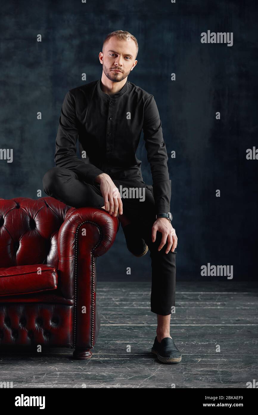 Male teenager, modern businessman in casual clothes, a new wave in ...