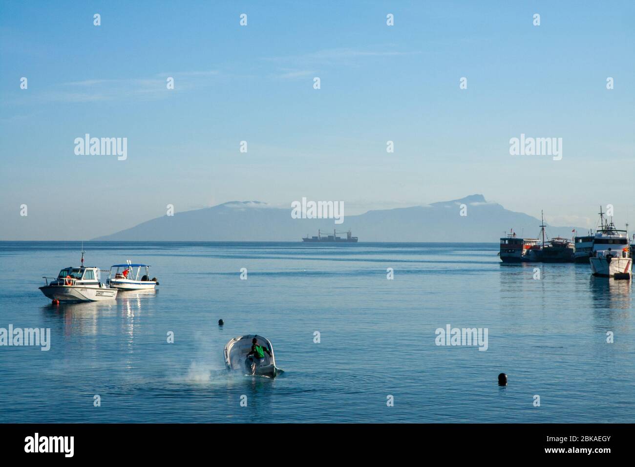 View of Atauro Island from the beach in Dili, Timor-Leste Stock Photo ...
