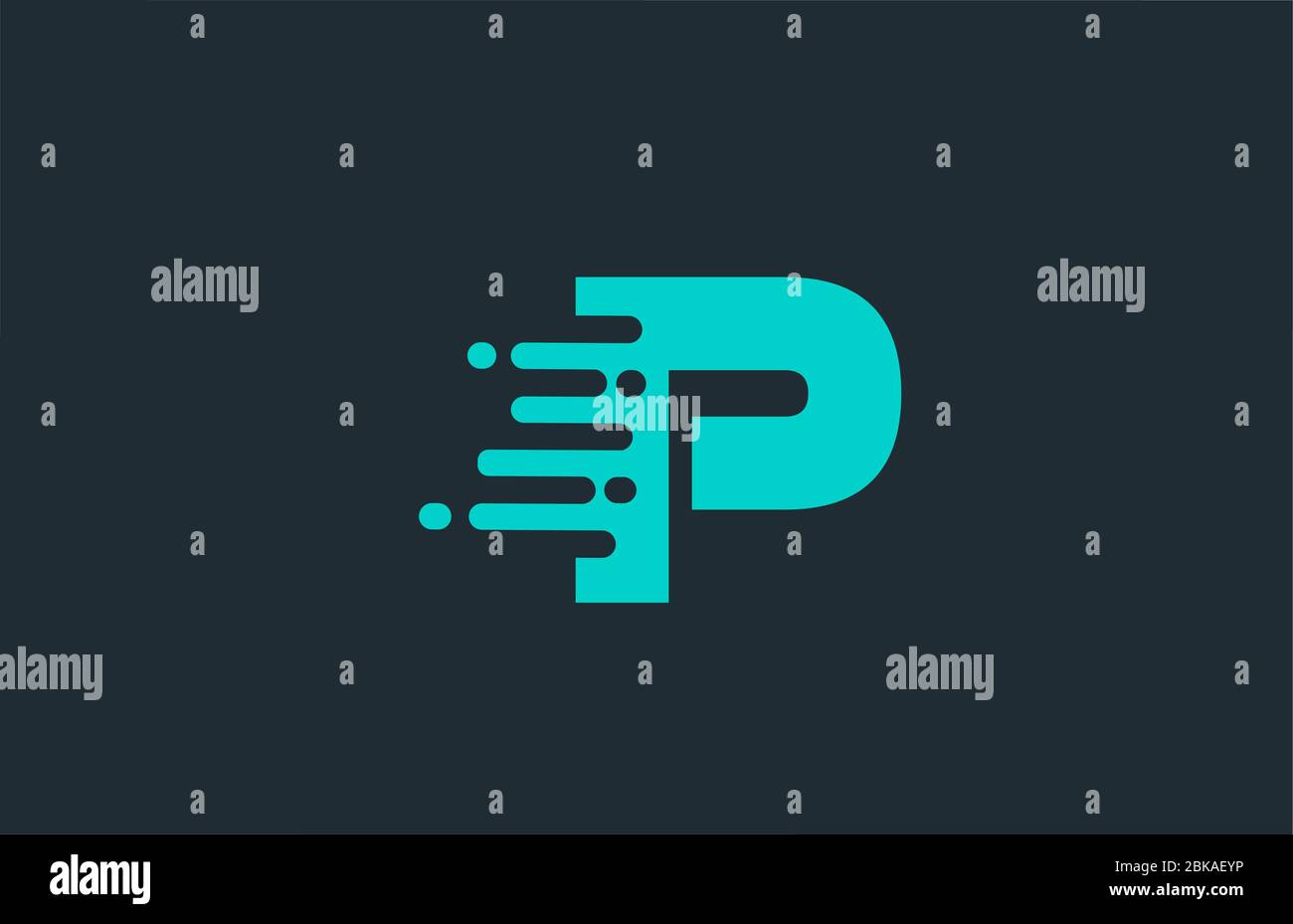 P blue alphabet letter logo icon with line design for business and ...