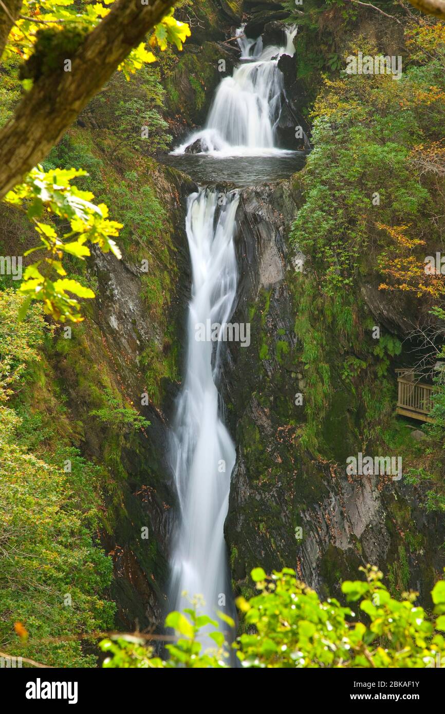 Rhaedr Mynach Waterfall, Devil's Bridge, Ceredigion, West Wales, UK ...