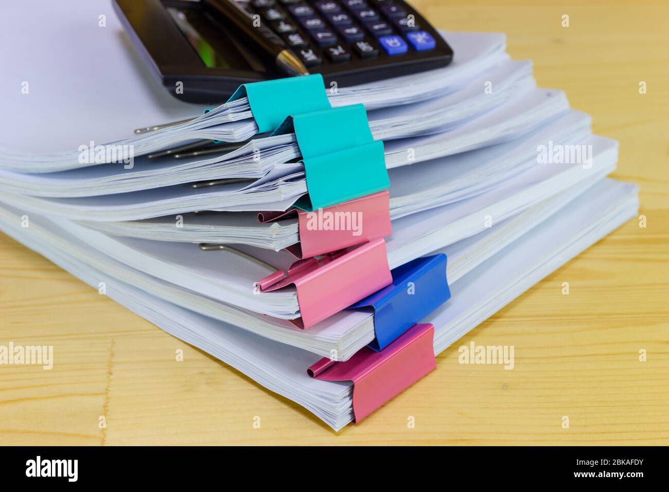 pile of papers at work office for business on the table, concept ...