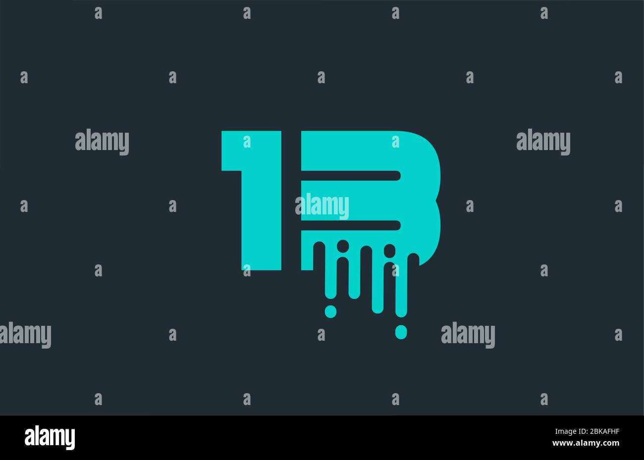 13 blue number logo icon with line design for business and company ...