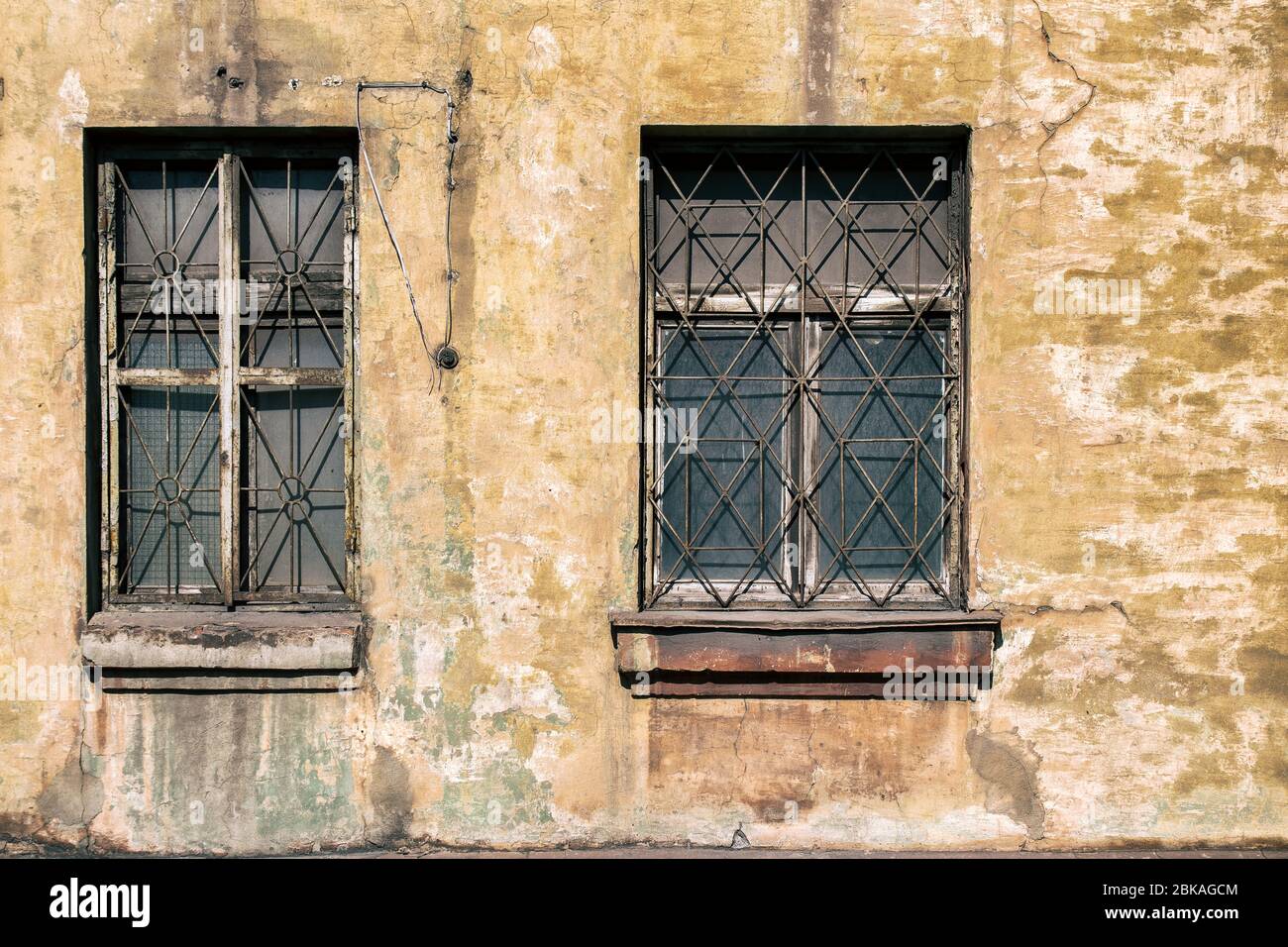 two old damaged windows Stock Photo - Alamy
