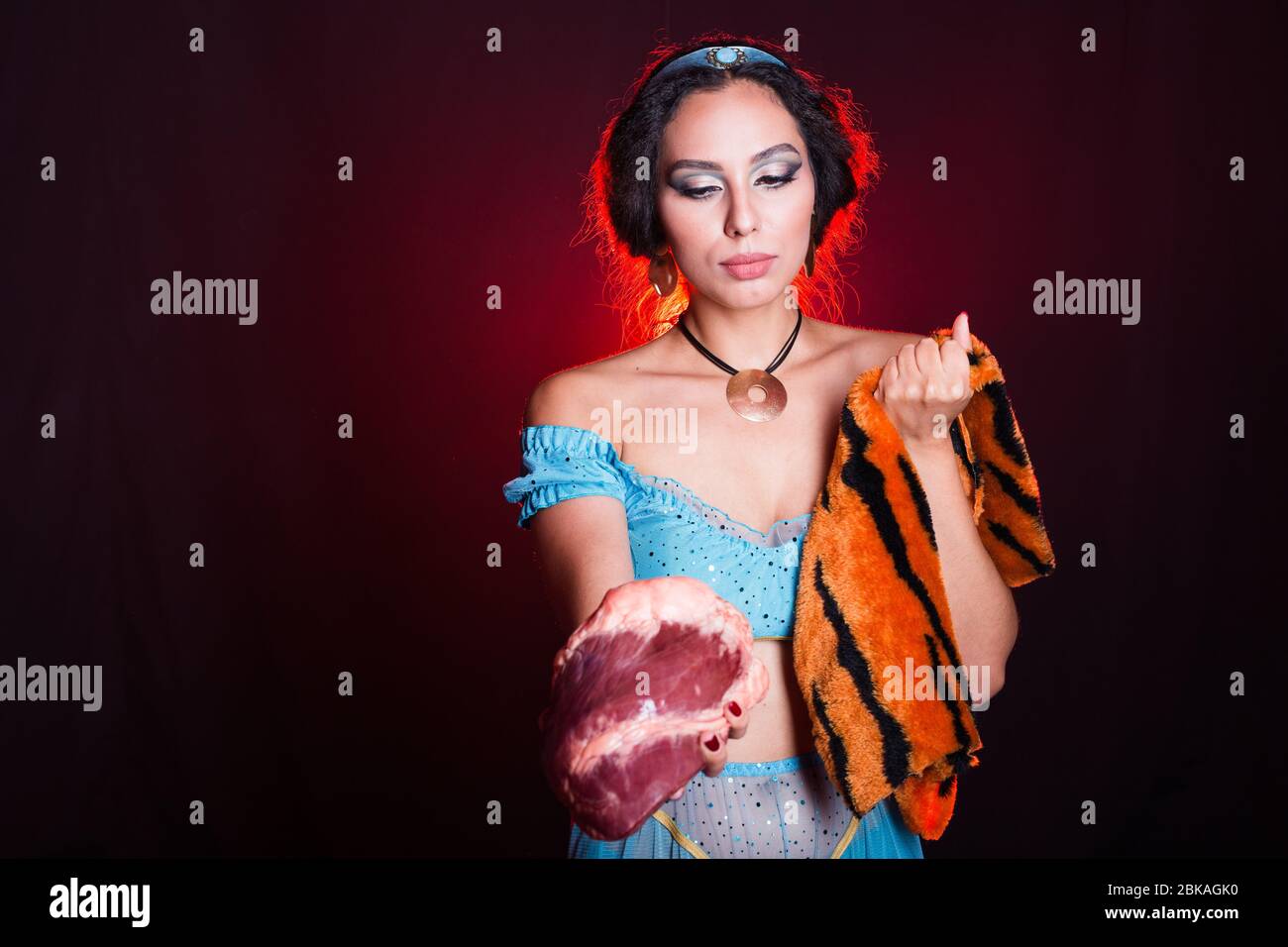 Woman calls stop wearing fur. Vegetarian campaign against the fur and ...