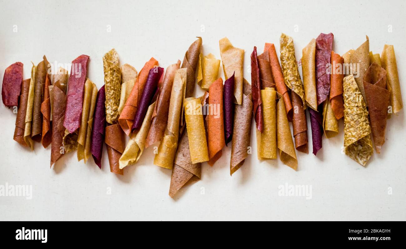 Sweet pure fruit pastille. Natural sweets from dried berries and fruits ...