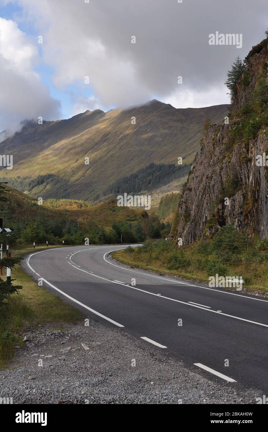 A87 between Cluanie and Ratagan in the Scottish Highlands Stock Photo ...