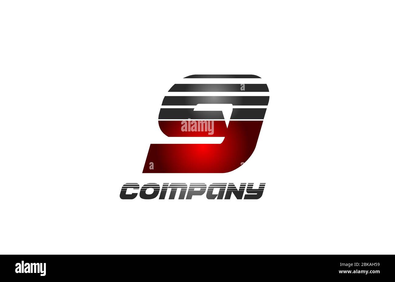 9 nine number logo icon design in red grey gradient color for company ...