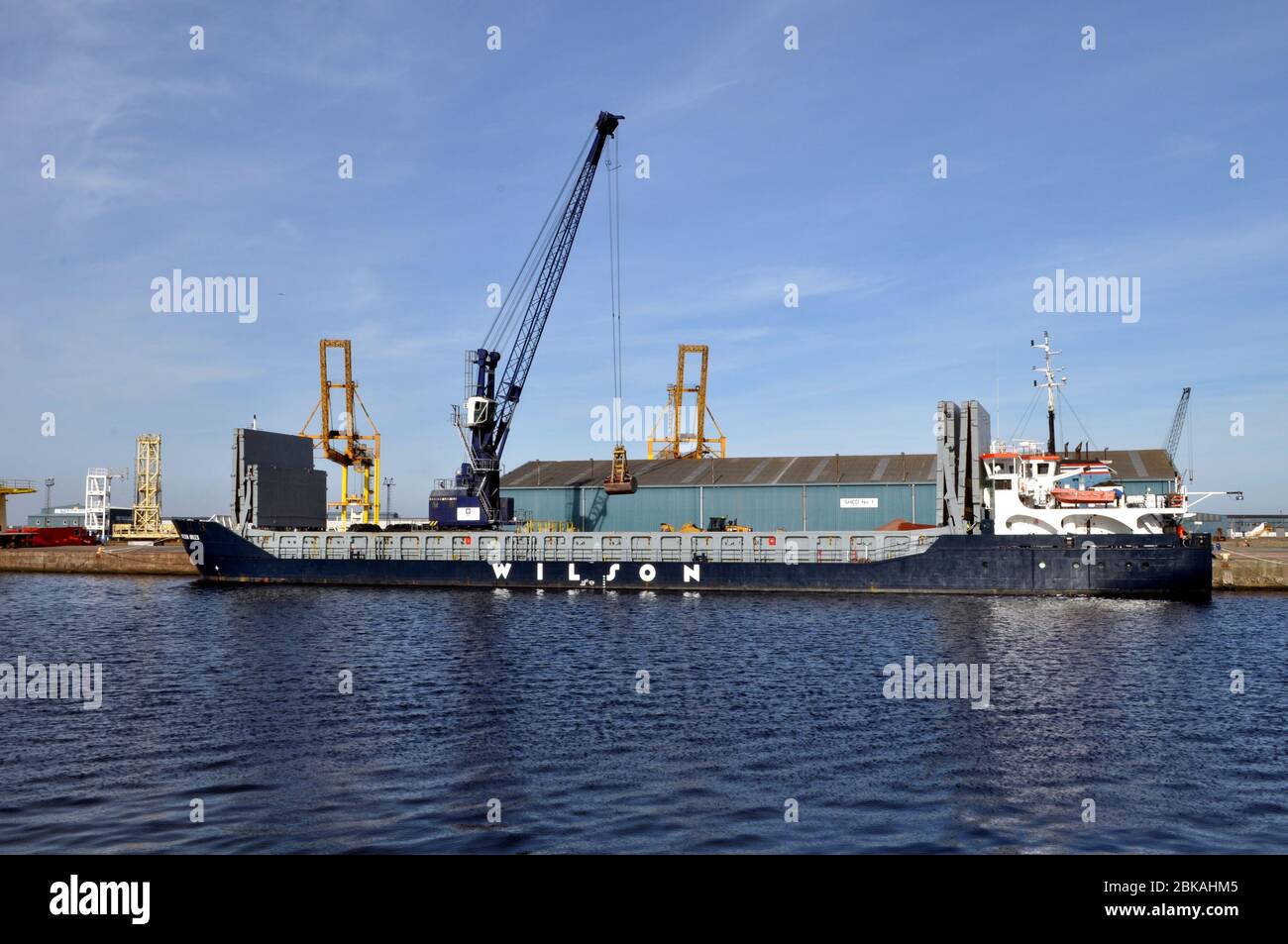 Cargo ship in the Albert Dock basin, Leith, Scotland Stock Photo - Alamy