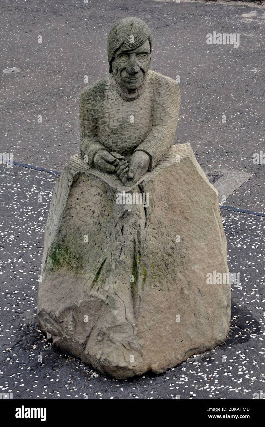 Carved stone statues on the promenade at Musselburgh Scotland Stock ...