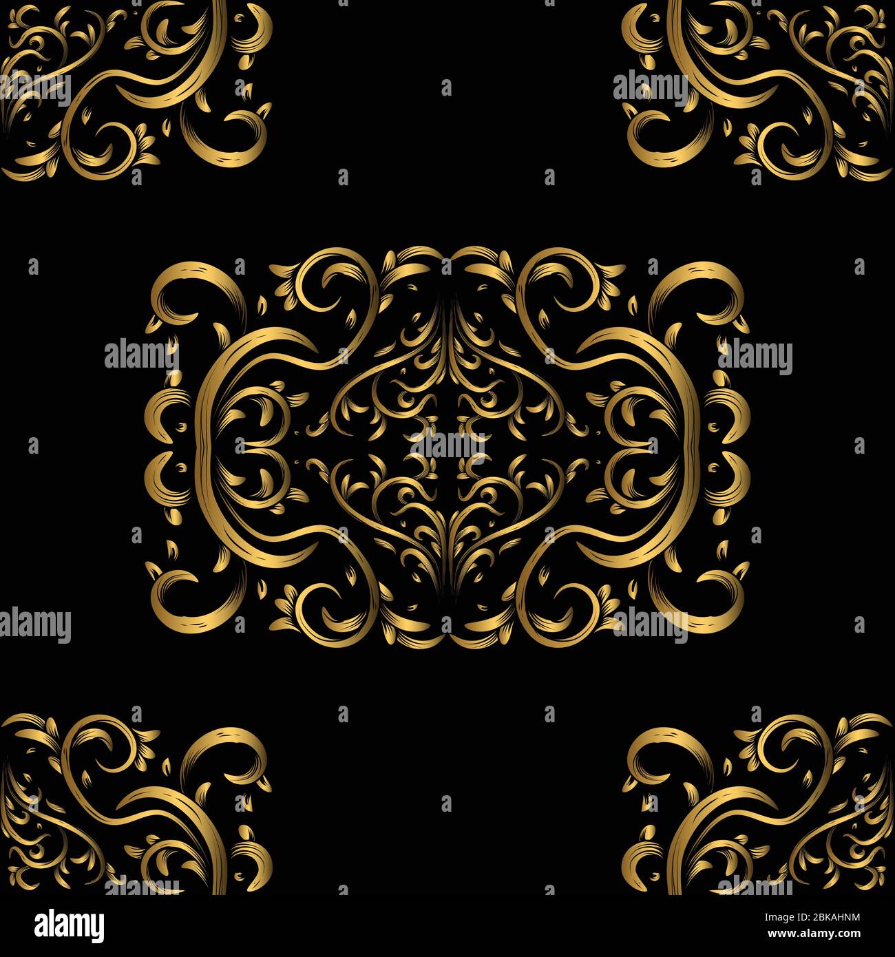 seamless golden vintage on a dark background. heraldic symbol. Vector ...