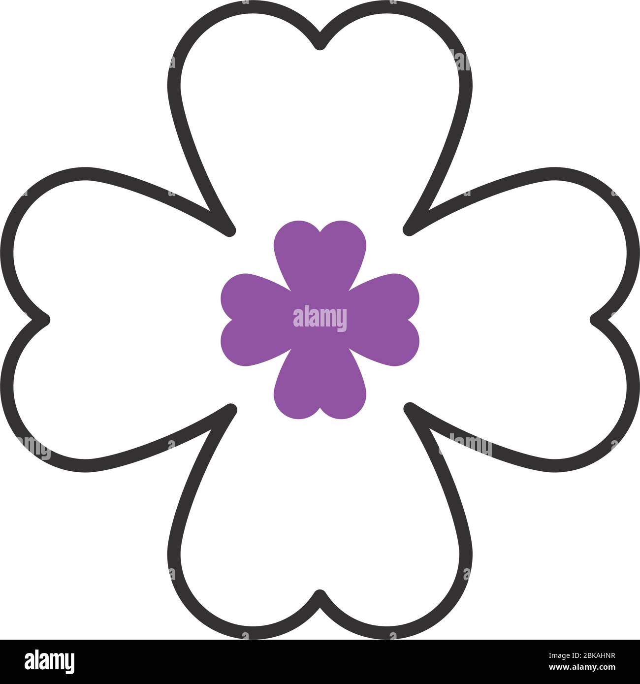 clover icon over white background, half line half color style, vector ...