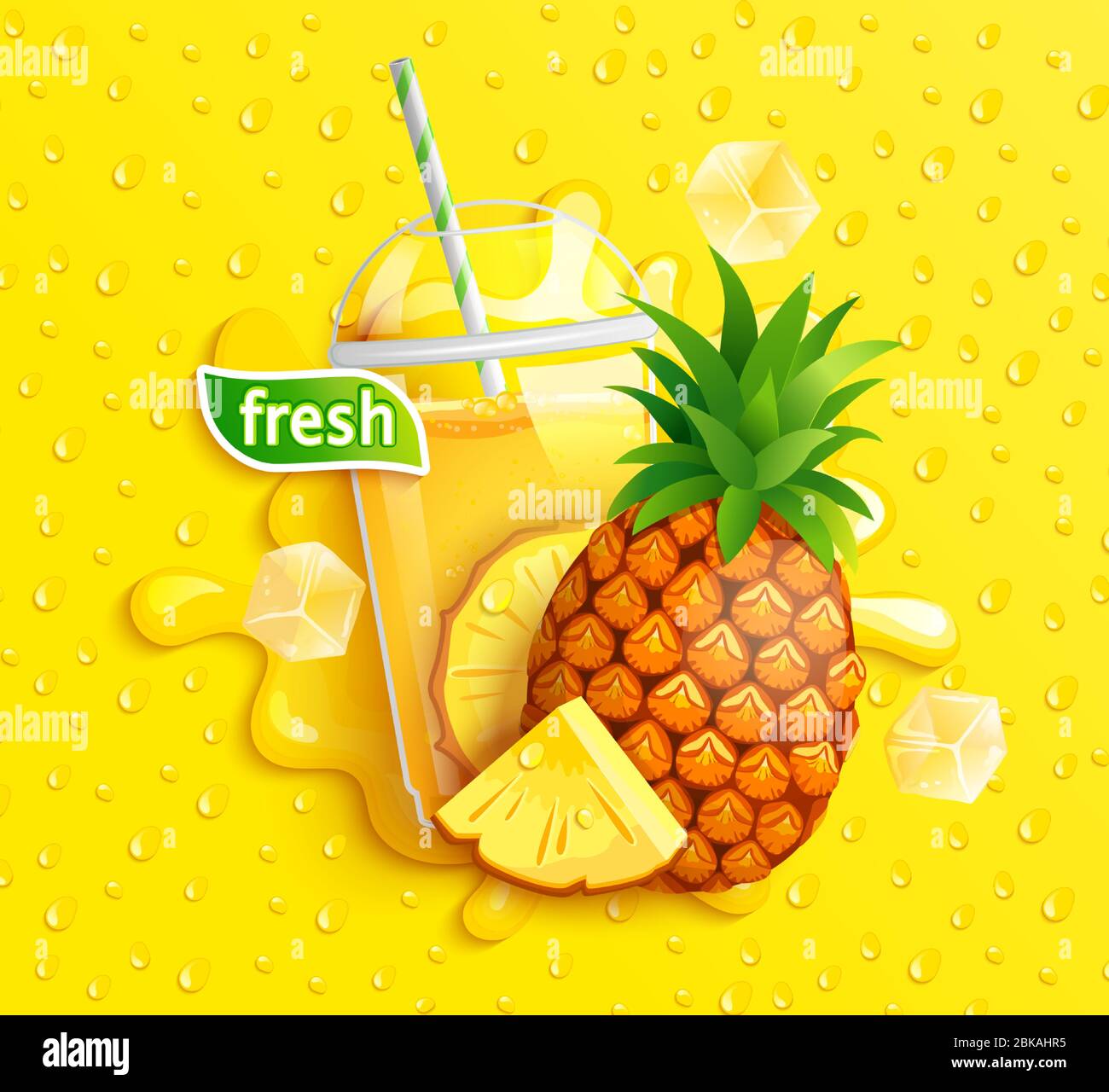 Pineapple cold Stock Vector Images - Alamy