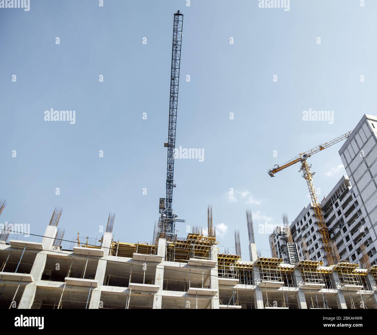 Construction of a skyscraper from below Stock Photo - Alamy