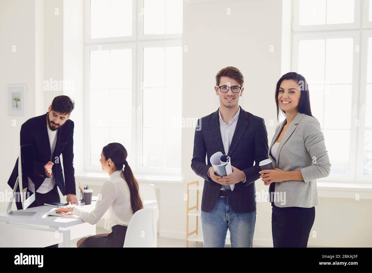 Business people busy discussing analyze project risks at workplace in ...
