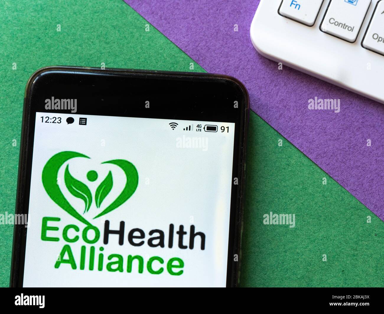 In this photo illustration an EcoHealth Alliance logo seen displayed on ...