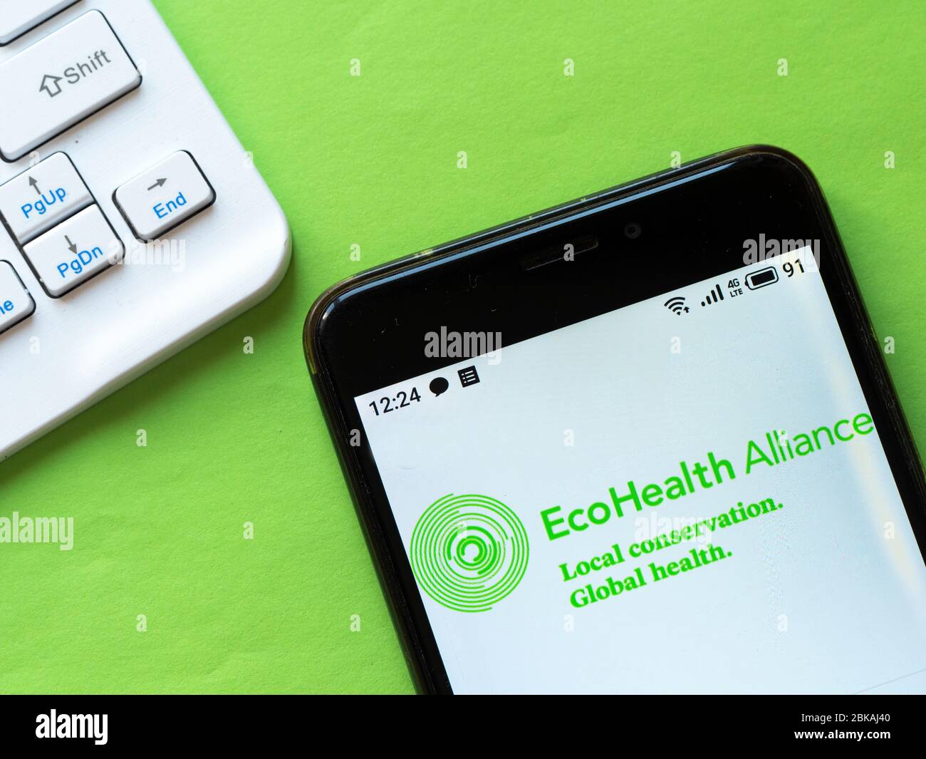 In this photo illustration an EcoHealth Alliance logo seen displayed on ...