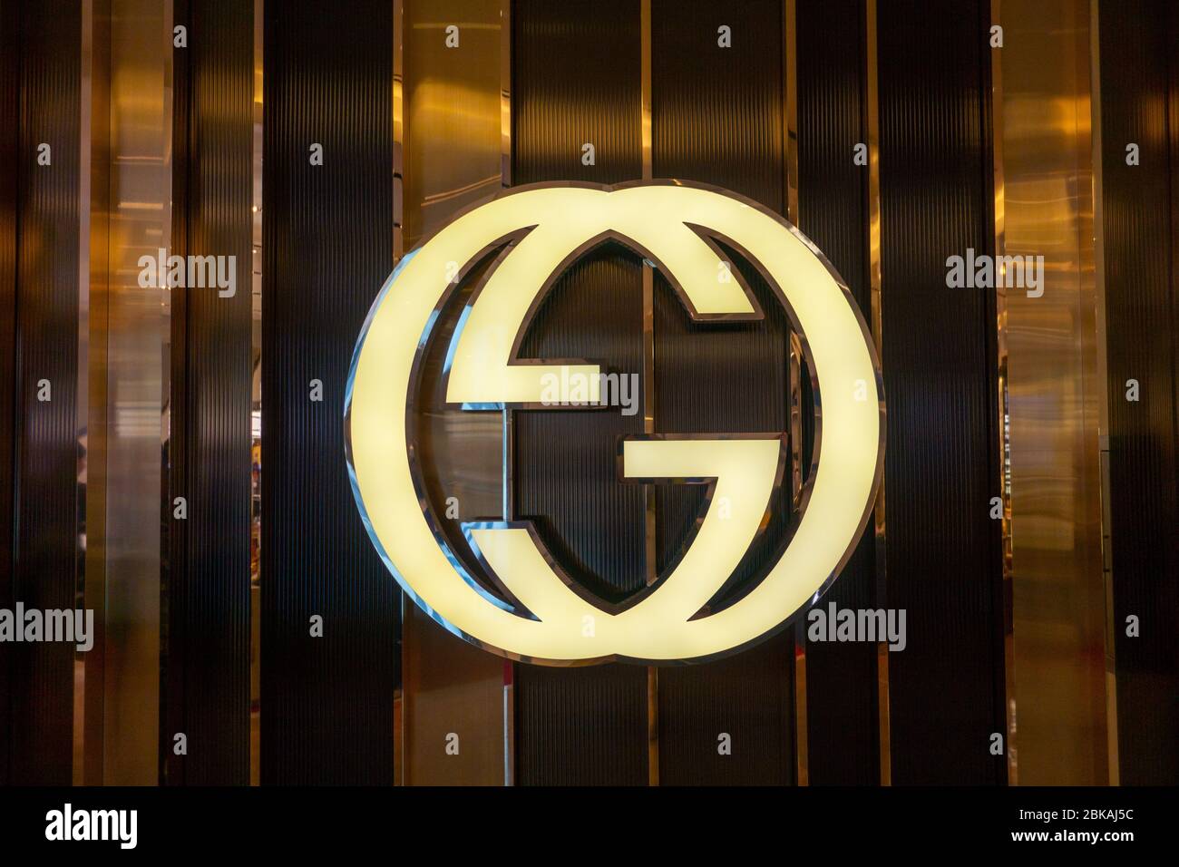 Gucci logo at night Stock Photo - Alamy