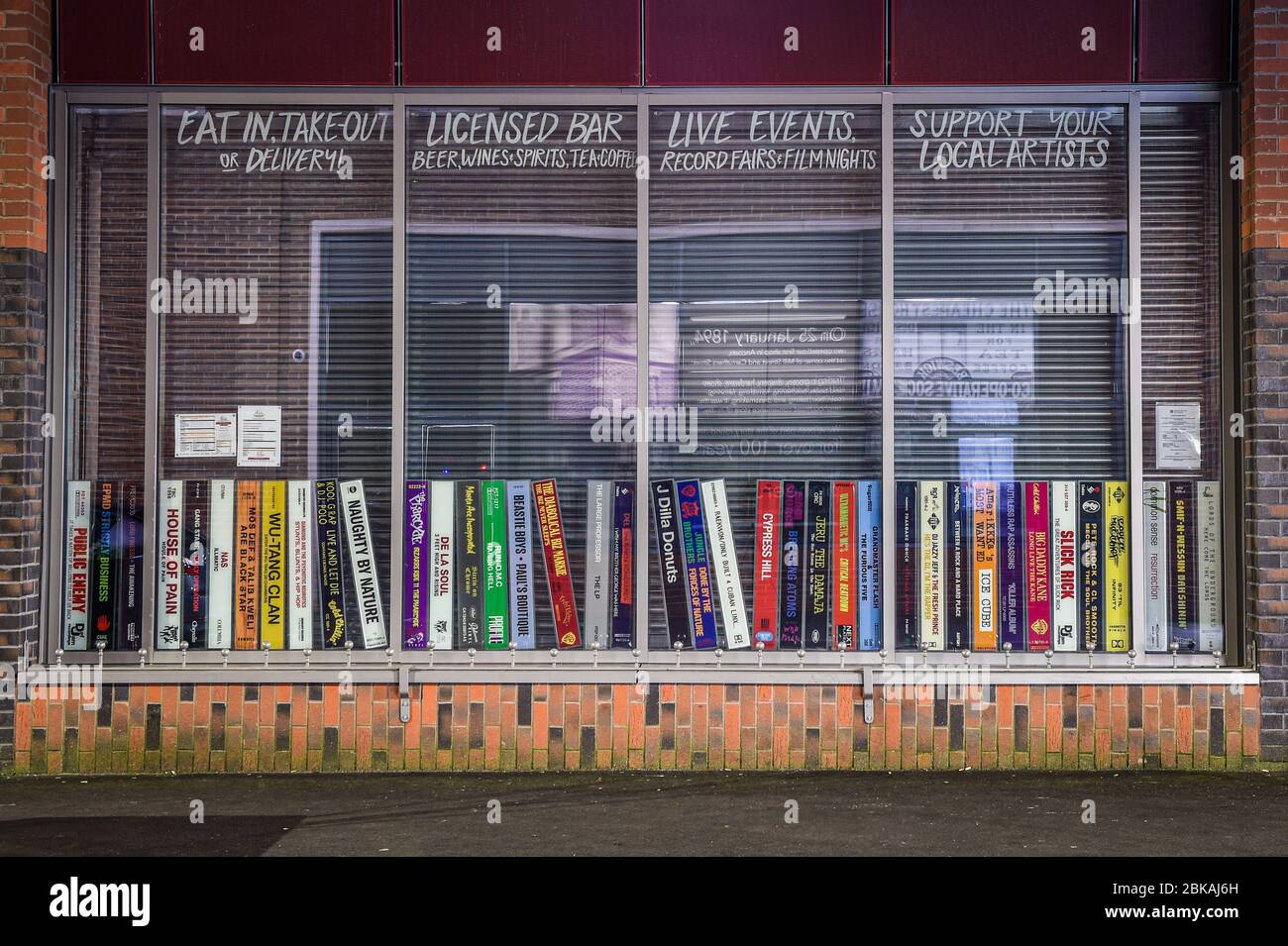 The frontage of the Hip Hop Chip Shop, Ancoats, Manchester Stock Photo ...