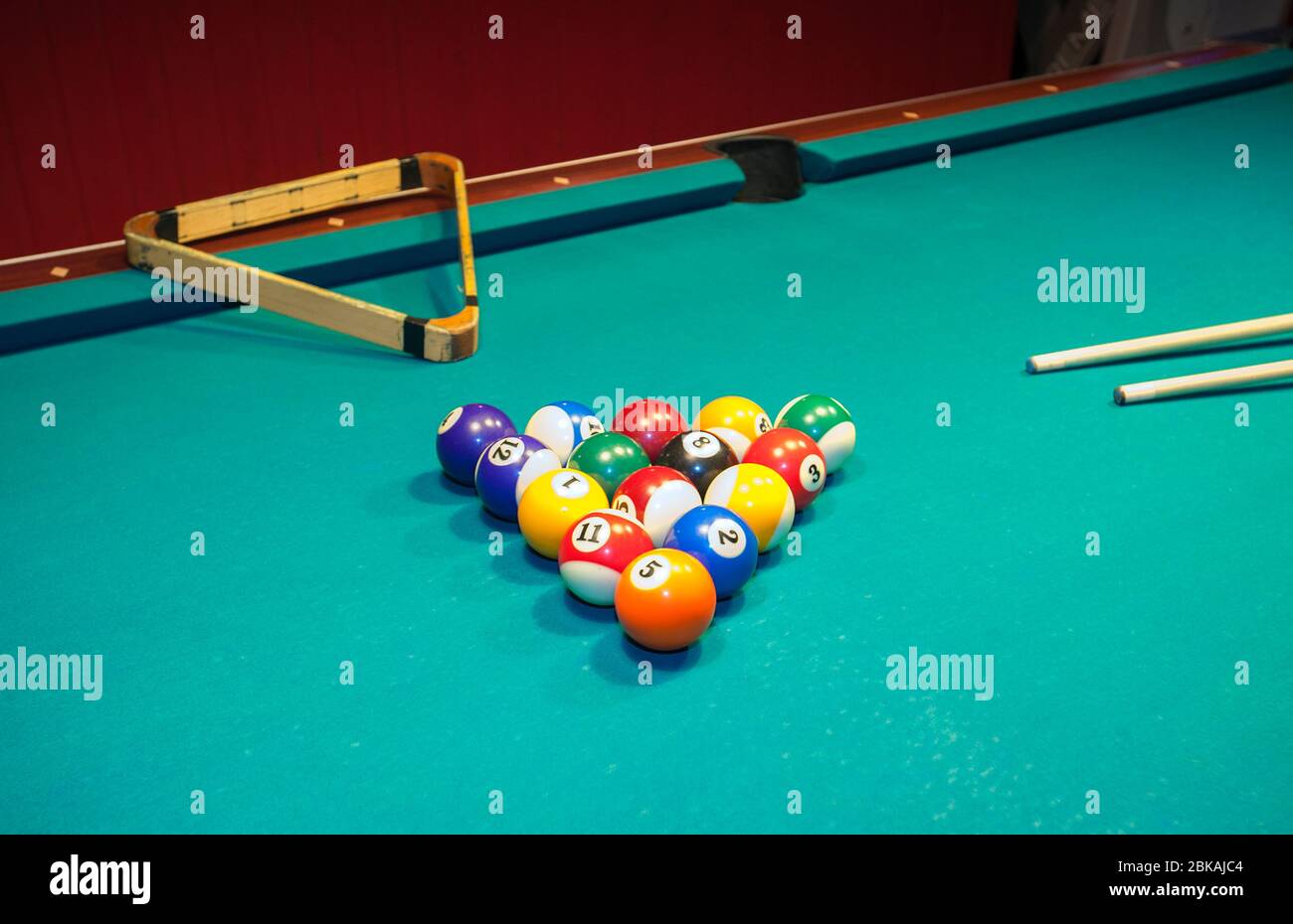 Pool balls in triangle hi-res stock photography and images - Alamy