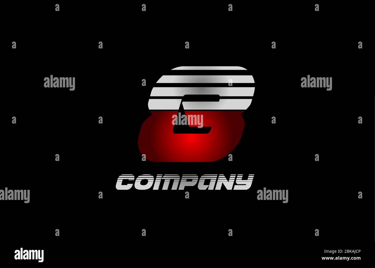 number logo 8 eight red grey black icon design for company and business ...