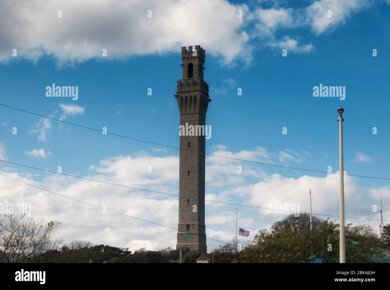 The historic landmark pilgrim monument rising above provincetown ...