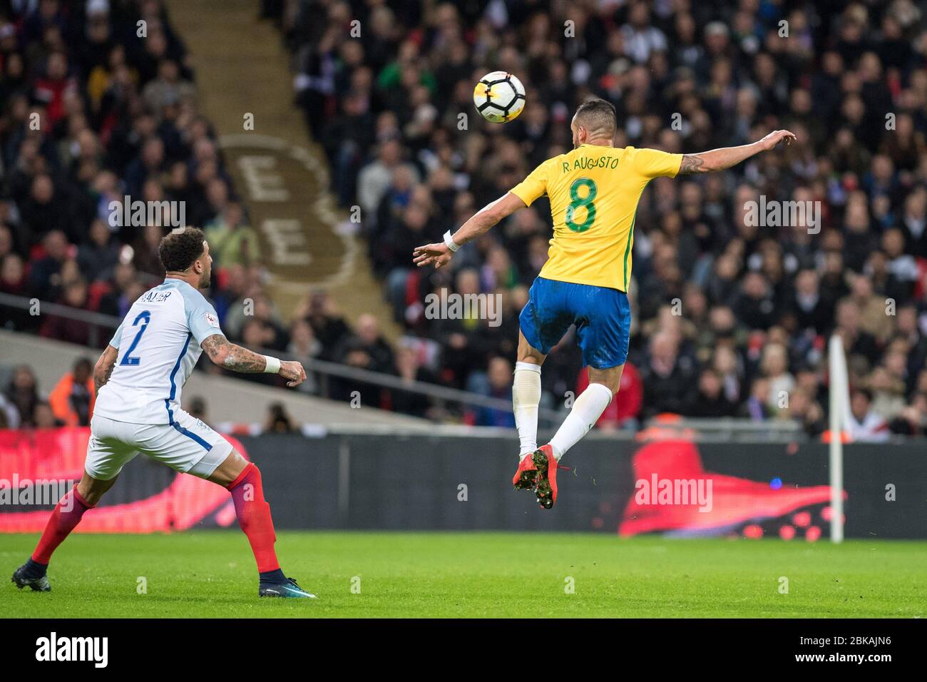 National team of Brazil at Wembley in match against England Stock Photo ...