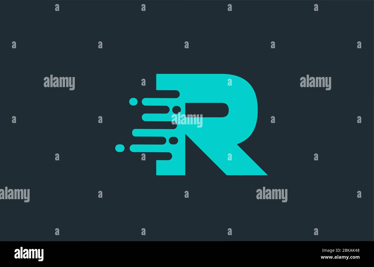 R blue alphabet letter logo icon with line design for business and ...