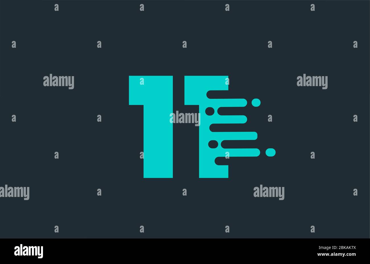 11 blue number logo icon with line design for business and company ...