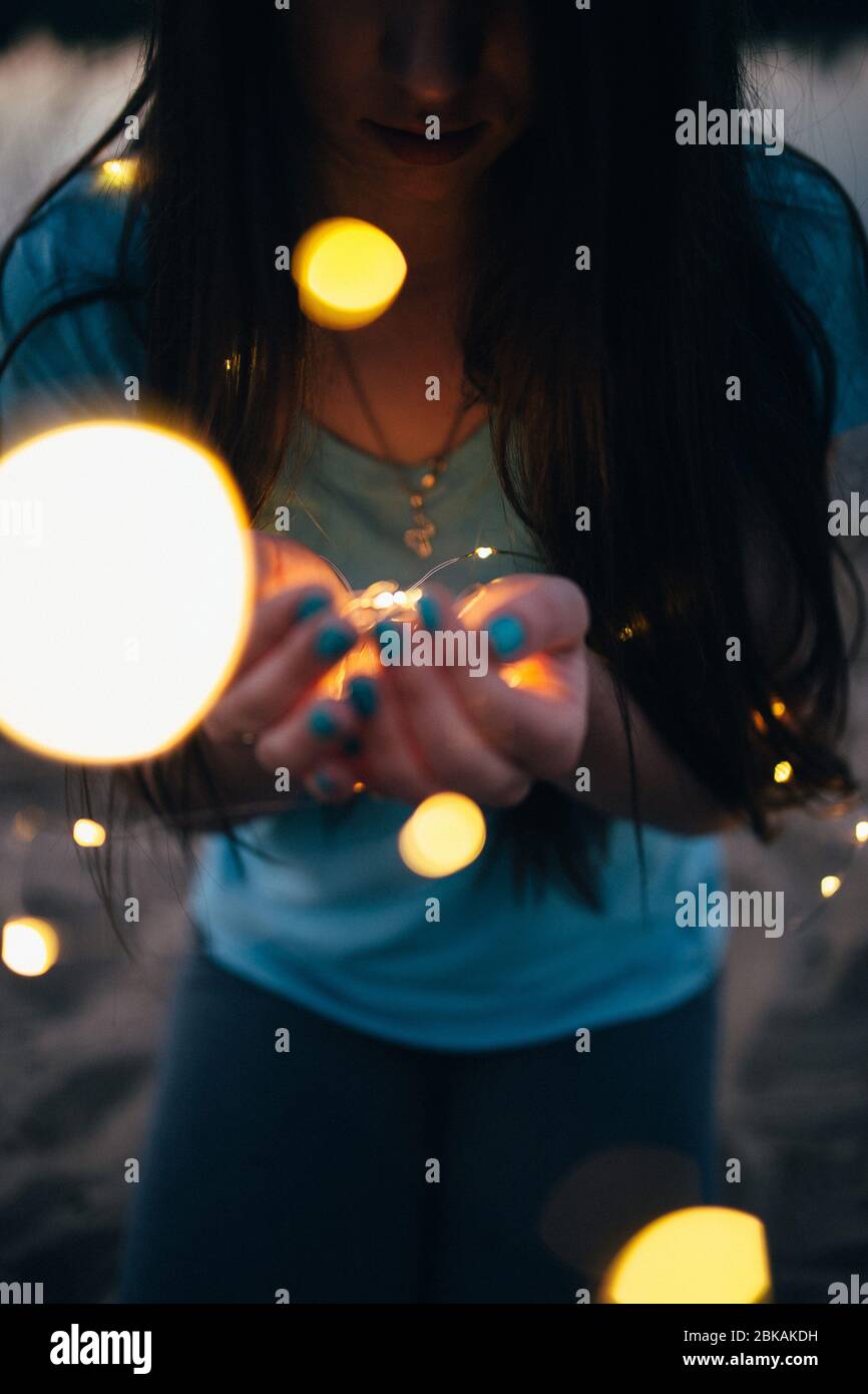 Woman face in hands silhouette hi-res stock photography and images - Alamy