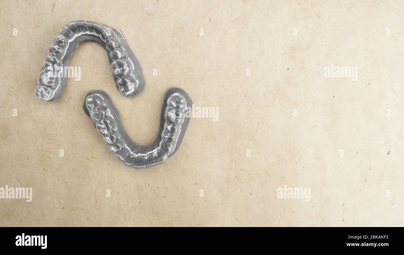 Gypsum model and transparent aligners, copy space Stock Photo - Alamy