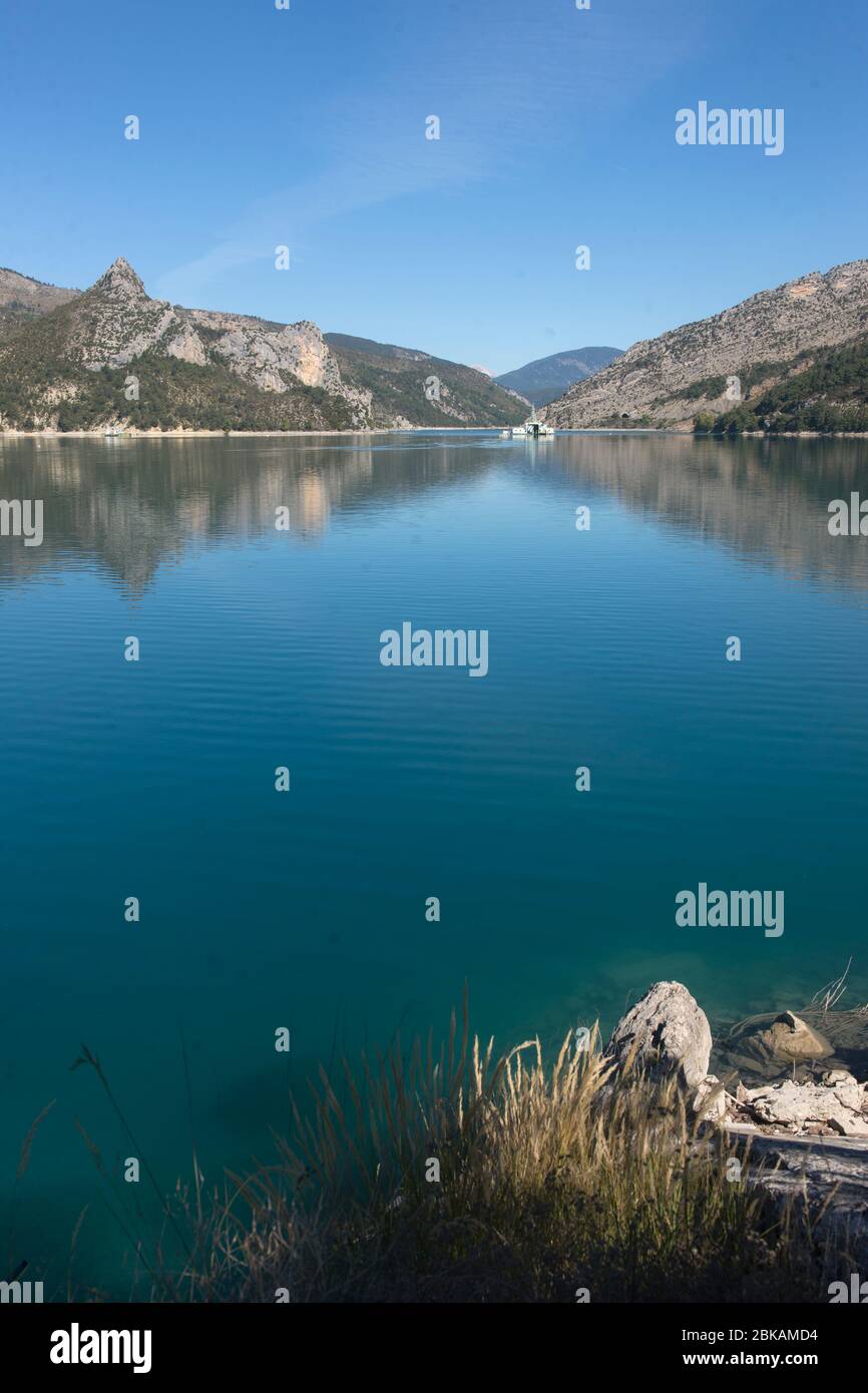 Lake and mountains of southern France Stock Photo - Alamy