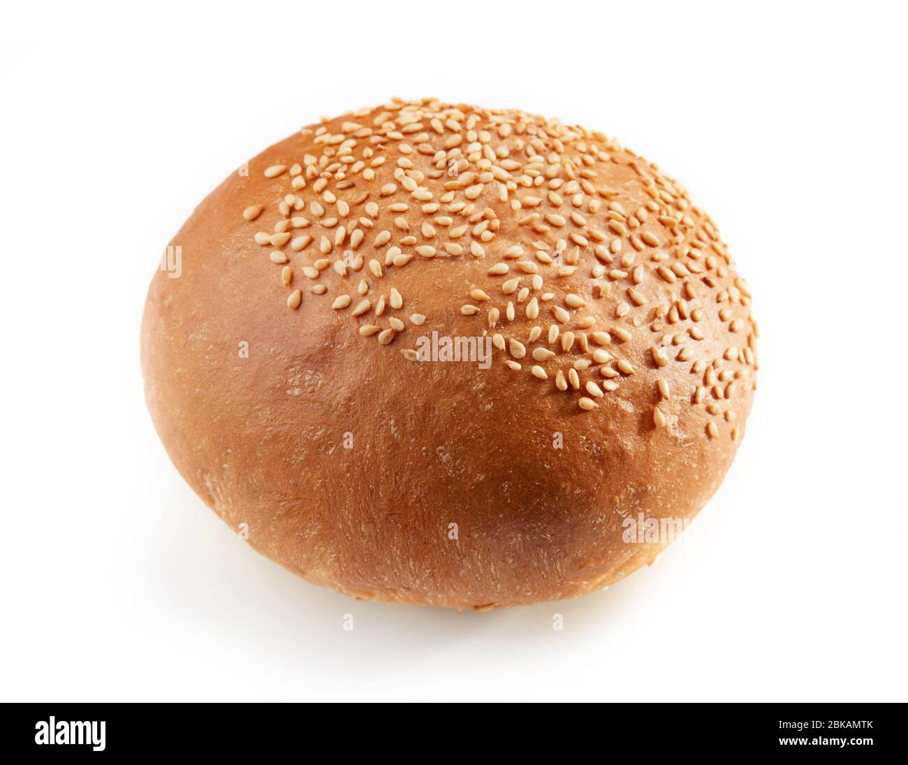bread bun with sesame seeds isolated on white background Stock Photo ...