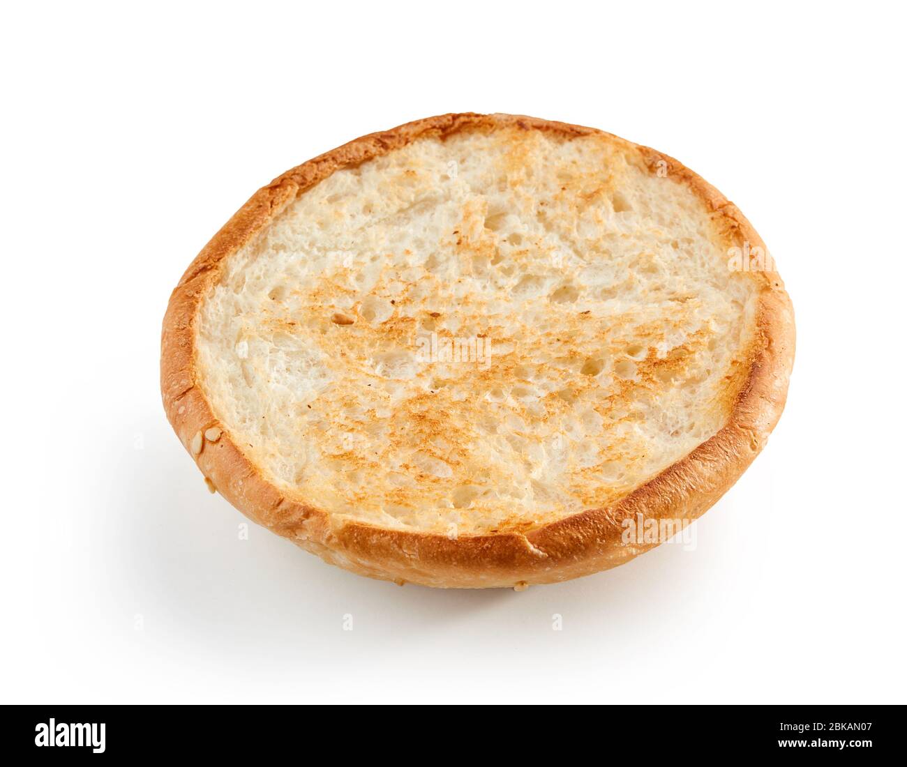 toasted burger bread isolated on white background Stock Photo - Alamy
