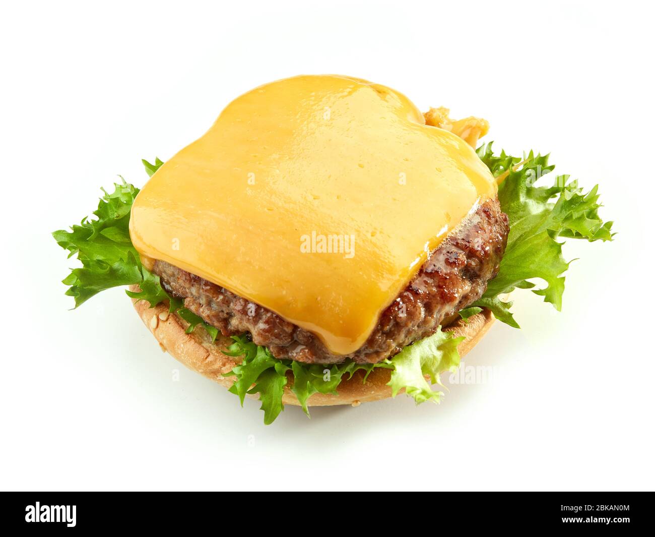 burger bread with meat and cheese isolated on white background Stock ...