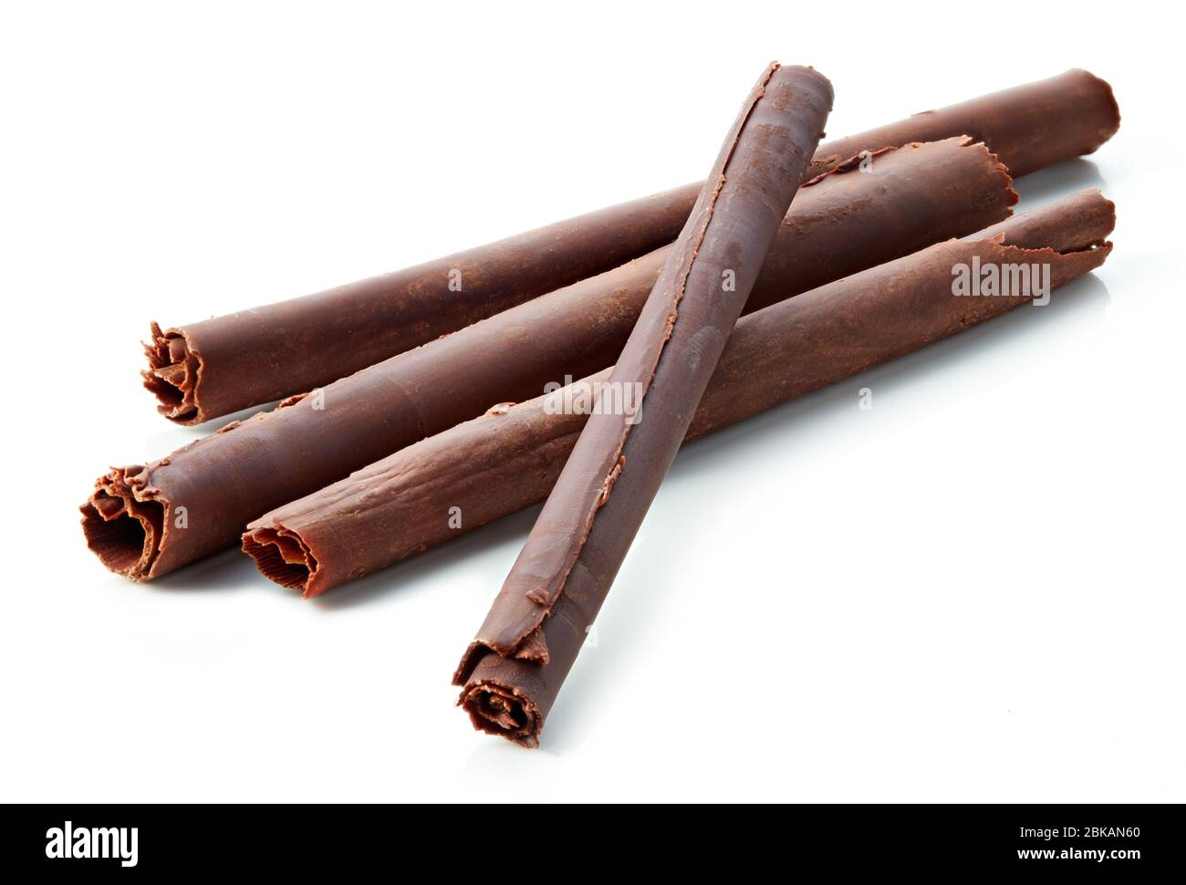 chocolate sticks isolated on white background, full depth of field ...