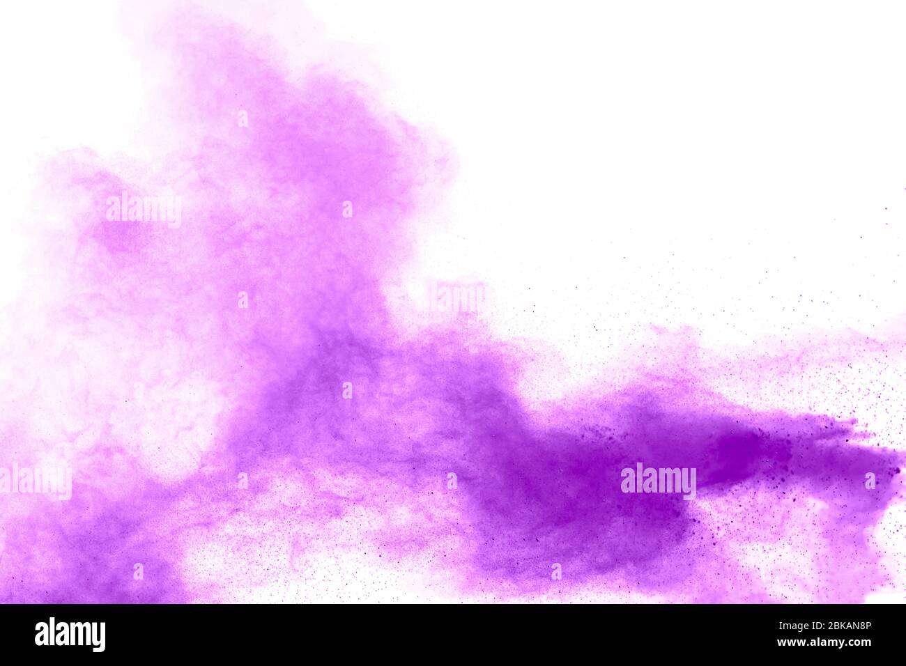 Closeup of purple dust particles splash on background.Purple color ...