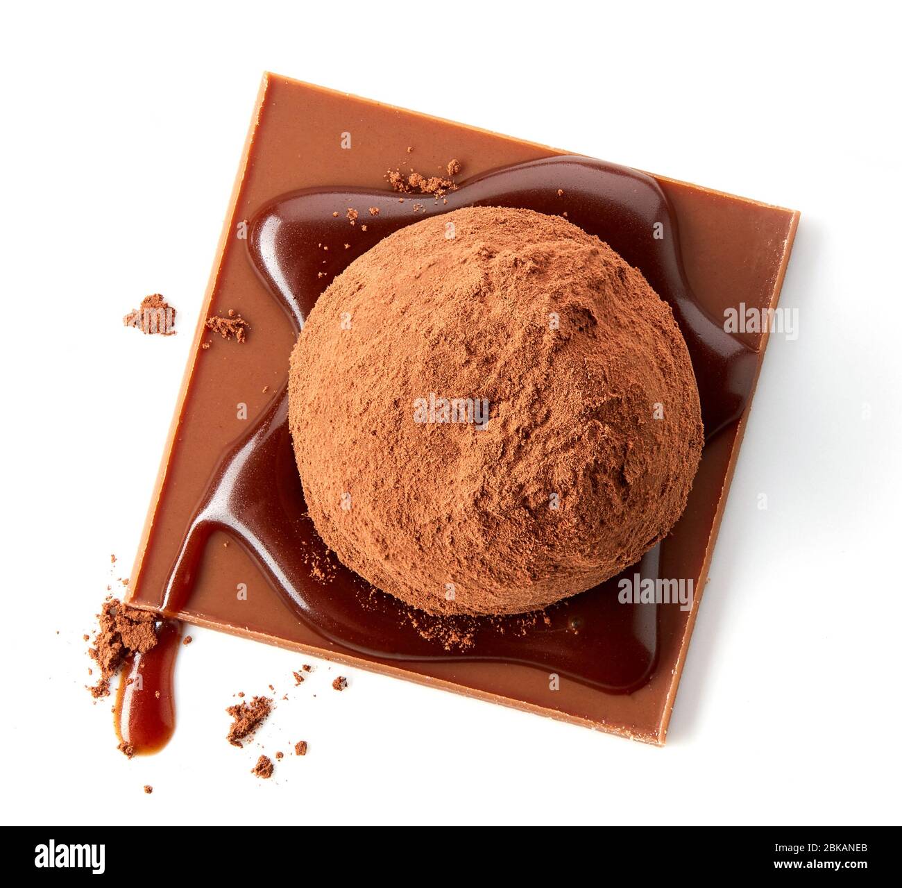 chocolate truffle decor isolated on white background, top view Stock ...