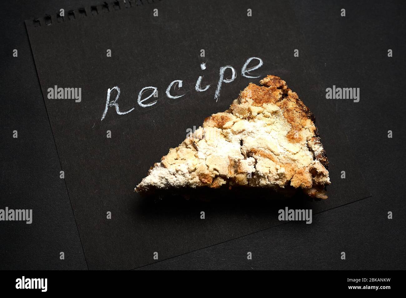 Homemade pie recipe blank template banner with piece of cake Stock ...