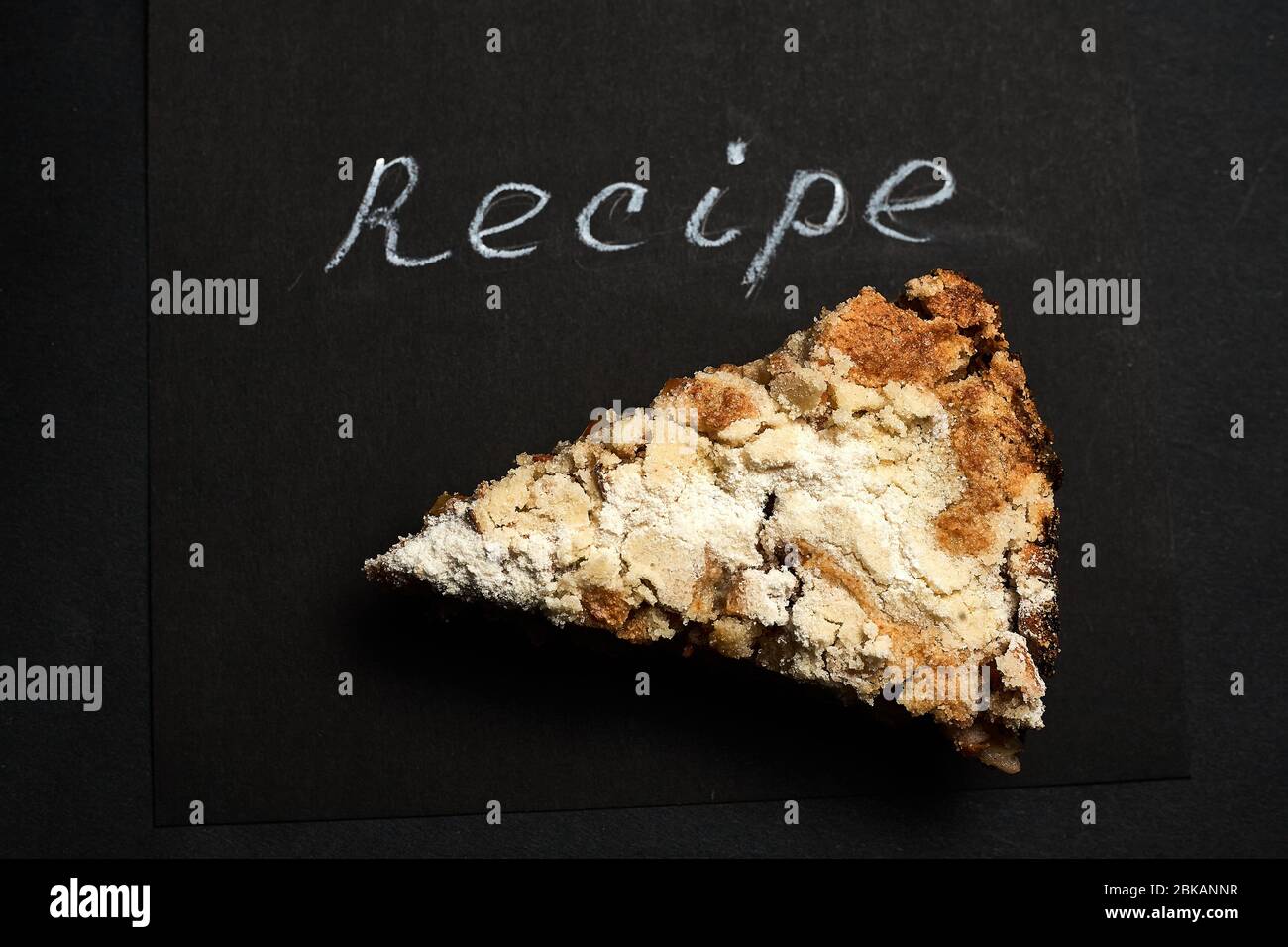 Homemade pie recipe blank template banner with piece of cake Stock ...