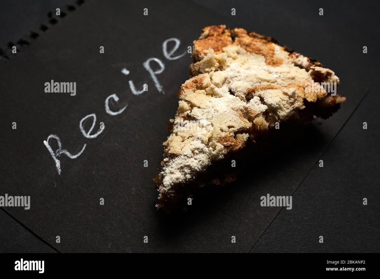 Homemade pie recipe blank template banner with piece of cake Stock ...