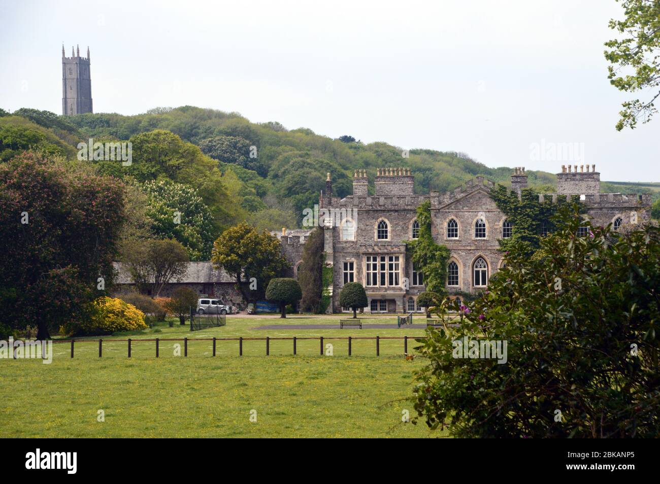 The Tall Square Stone Bell Tower of St Nectans Parish Church in the ...