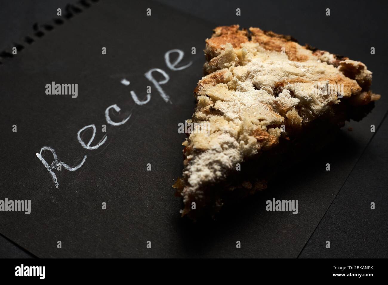 Homemade pie recipe blank template banner with piece of cake Stock ...