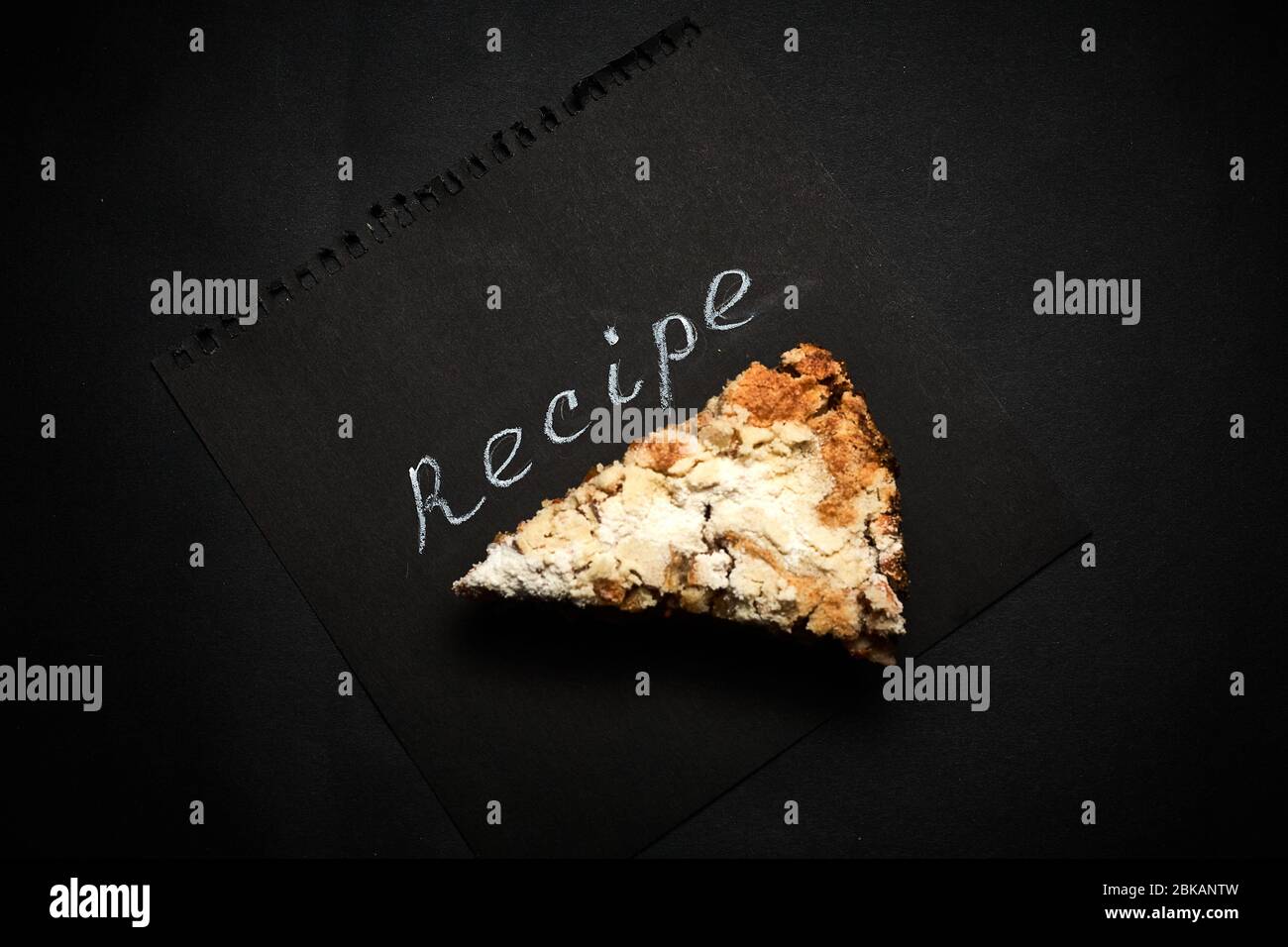 Homemade pie recipe blank template banner with piece of cake Stock ...