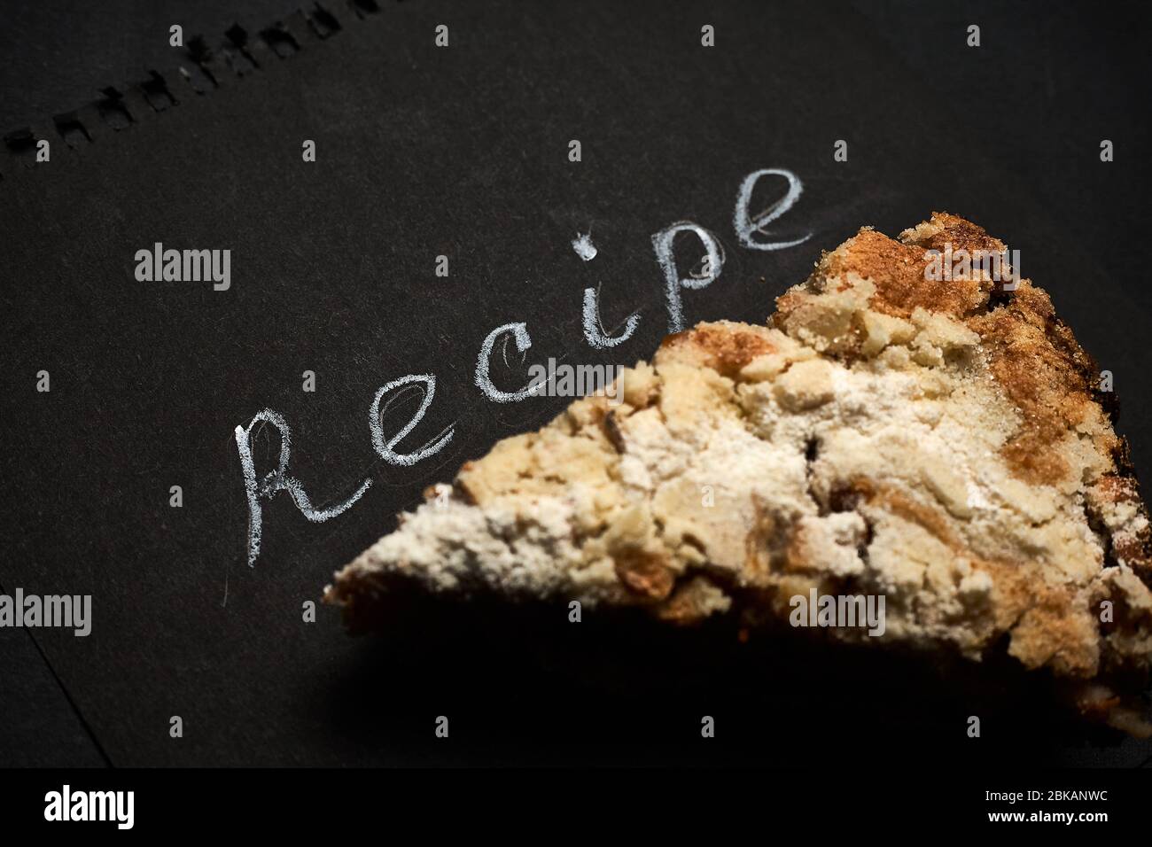 Homemade pie recipe blank template banner with piece of cake Stock ...