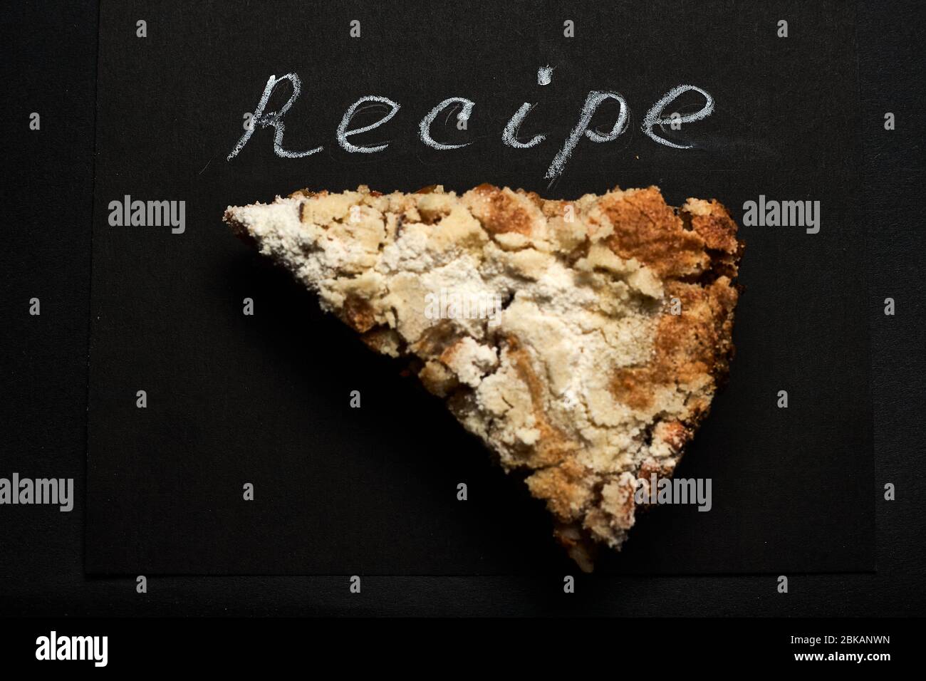 Homemade pie recipe blank template banner with piece of cake Stock ...